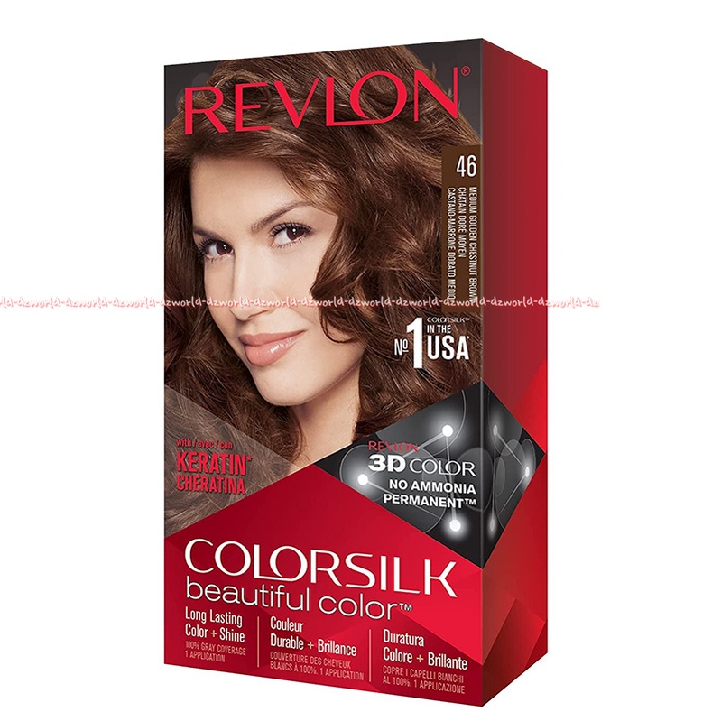 Jual Revlon Colorsilk Hair no 46 Medium Golden Chestnut Cat Rambut ...
