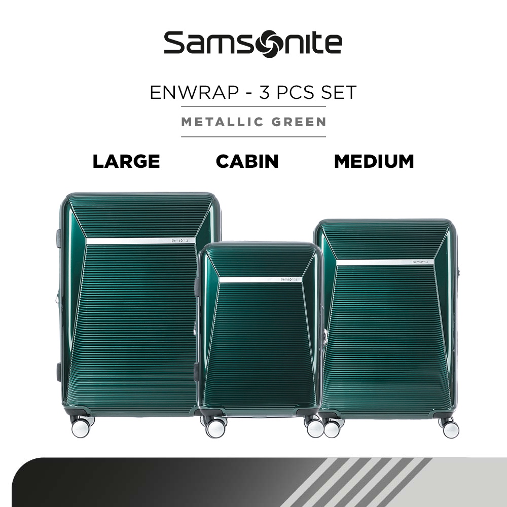 Jual Samsonite Koper Hardcase Enwrap 3Pcs Set (20,25,28 Inch) - Green ...