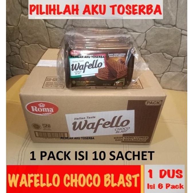 Jual Roma Wafello Choco Blast 37,5 gr - ( HARGA 1 KARDUS ISI 6 PACK ...