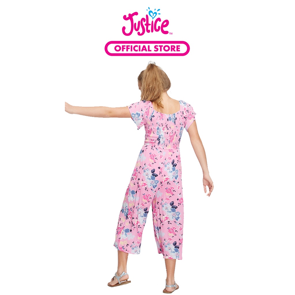 Jual Justice Girls Smocked Floral Jumpsuit - Terusan Anak Perempuan ...