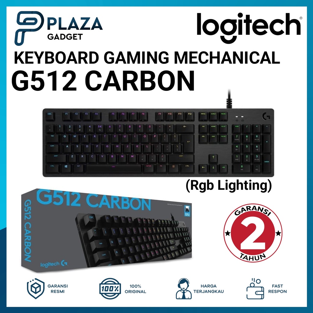 Jual Keyboard Gaming Logitech G512 RGB Mechanical RGB Lighting GX Red Linear Clickly Blue ...