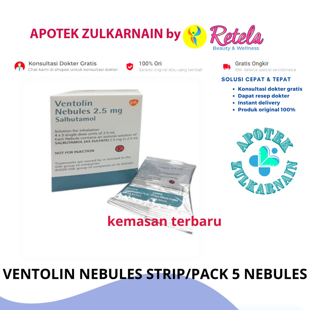 Jual Ventolin Nebules 2.5 Mg Strip 5 Ampul Combiven Seretide Symbicort ...