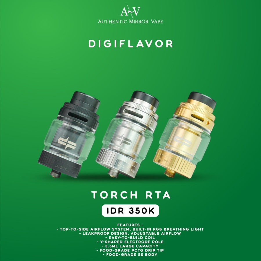 Jual Atomizer Torch RTA 26MM Authentic by Digiflavor - AT | Shopee ...