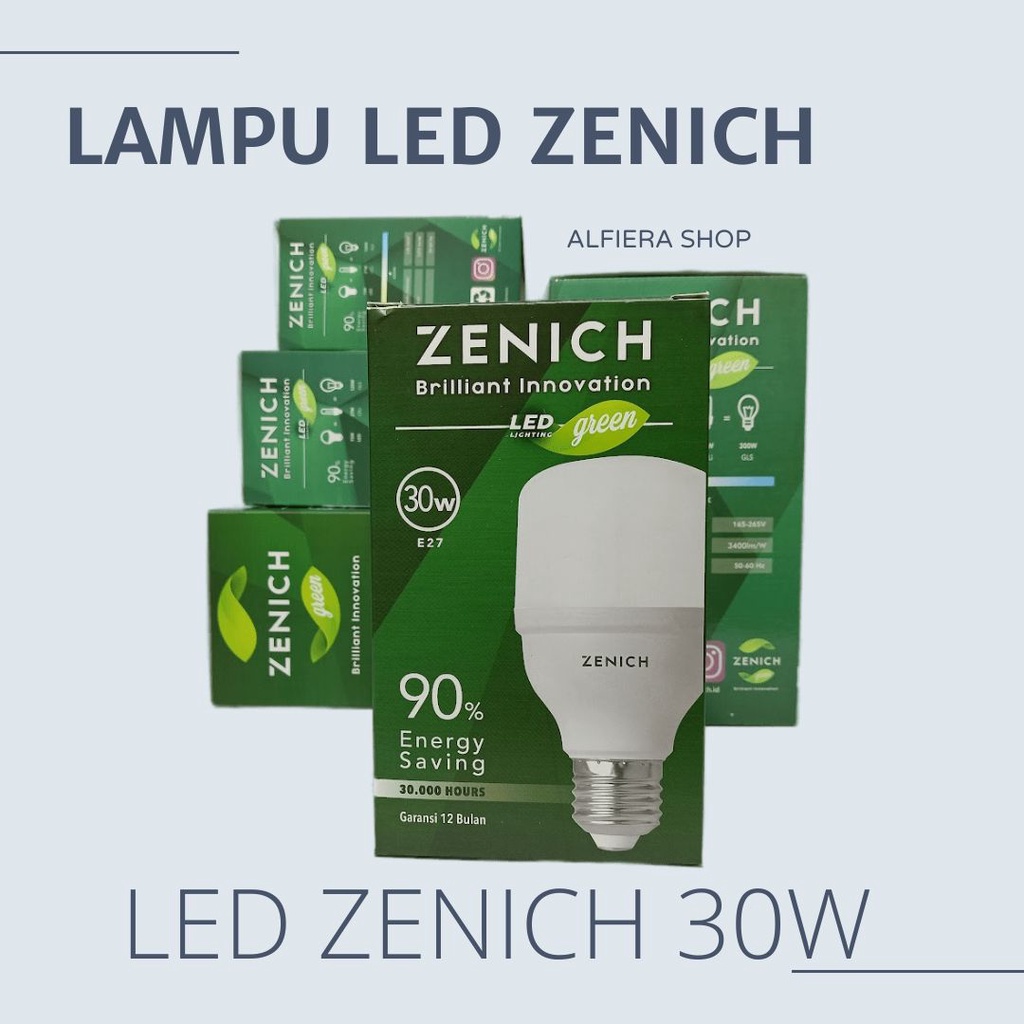 Jual LAMPU LED T BULB LAMPU LED ZENICH 30 WATT LED GARANSI 1 TAHUN ...