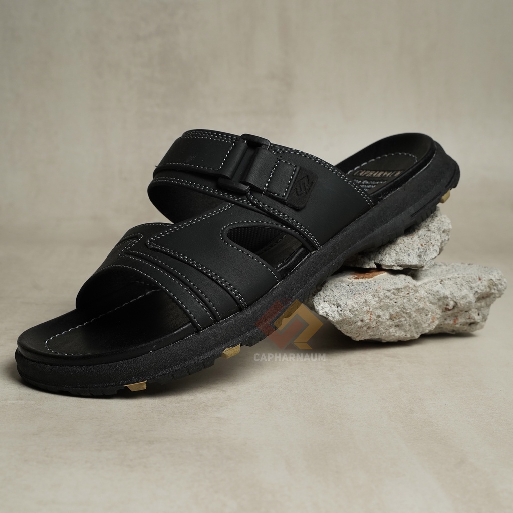Jual CAPHARNAUM [RAMBO 202] Sendal Selop Ban 2 Kulit Gesper Sandal Slop ...