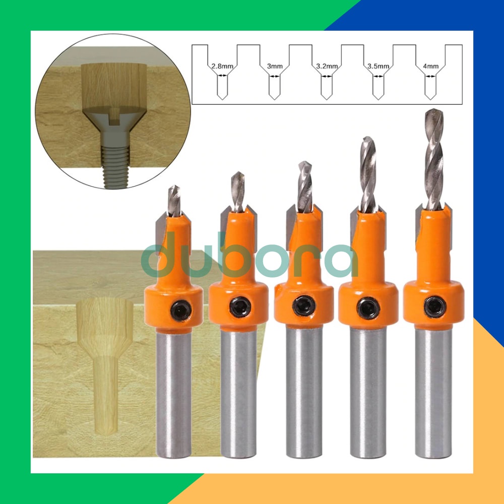 Jual MATA BOR KAYU PEMBUAT LUBANG KEPALA BAUT SEKRUP 5PCS | Shopee ...