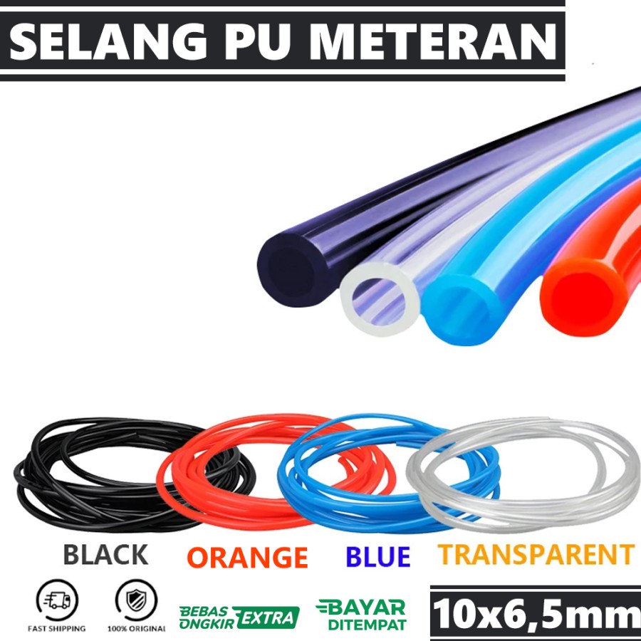 Jual Selang PU 10mm polyurethane OD 10mm x ID 6.5mm jual meteran ...