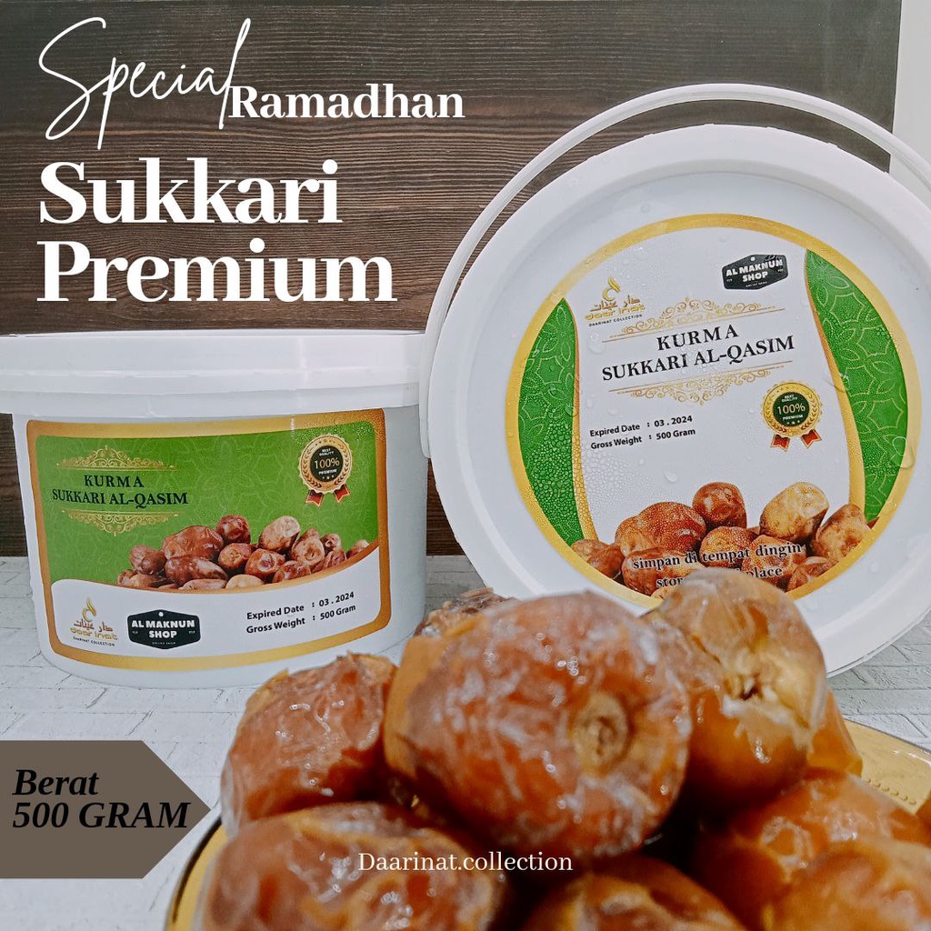 Jual kurma sukari 500GRAM kemasan ember/ Kurma Madinah / kurma / kurma ...