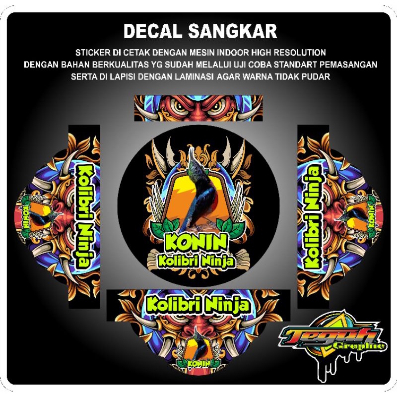 Jual Stiker Tebok T3 Love Bird Kolibri Bisa Custom Request Logo Gambar ...