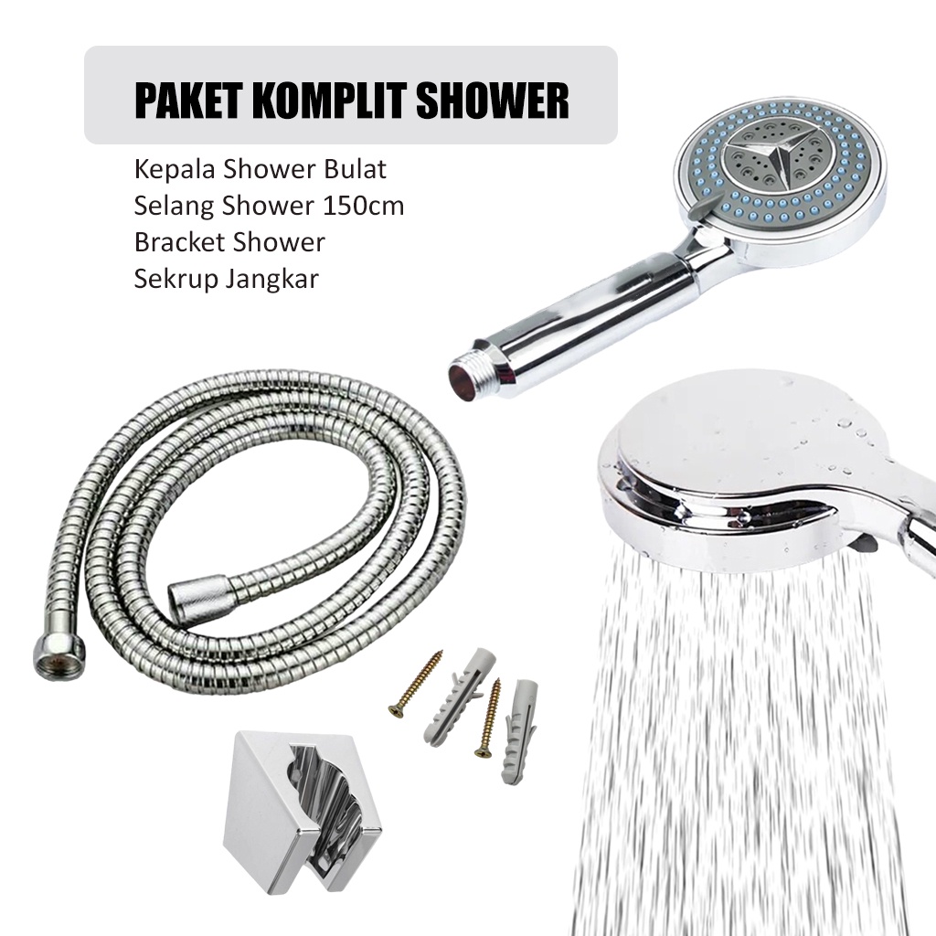 Jual OJIO - Paket Shower 3 Mode Semprotan Kepala Shower Mandi Shower Salon Hand Shower - Paket ...