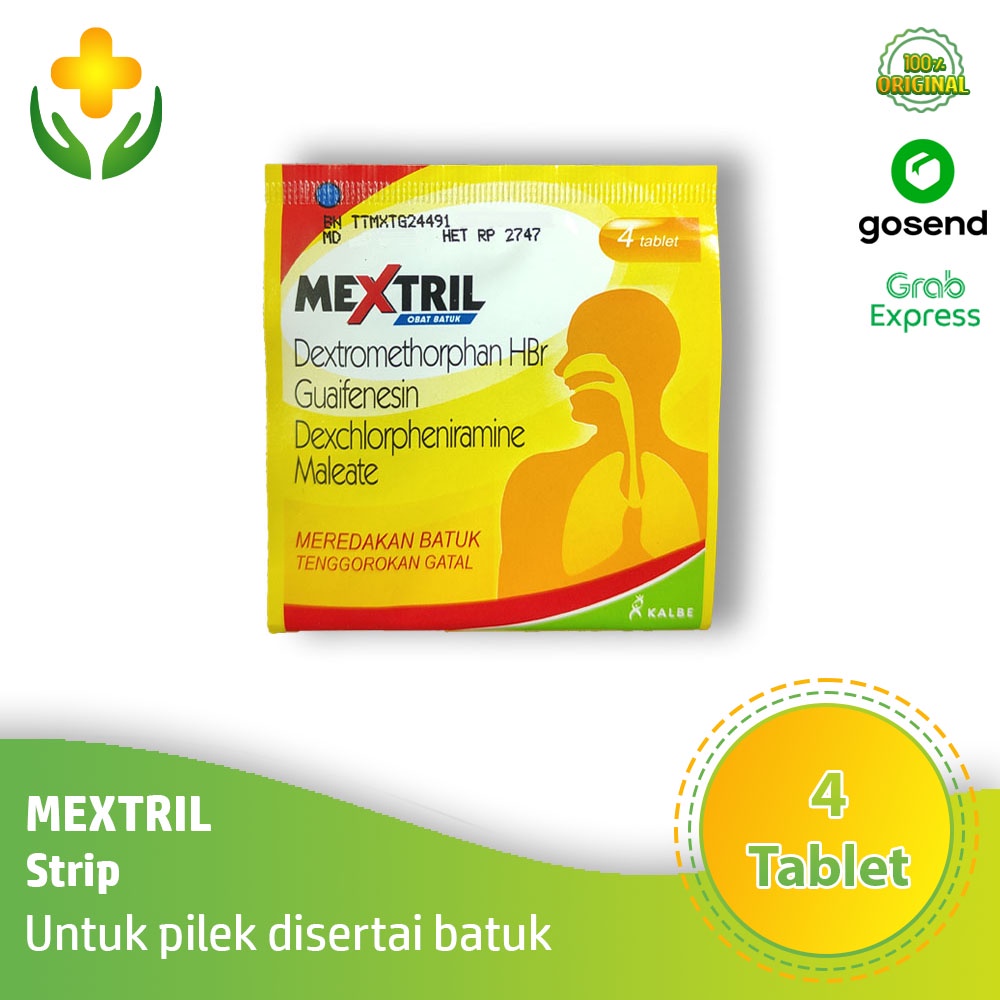 Jual Mextril Strip 4 Tablet Obat Pilek Batuk Hidung Tersumbat | Shopee ...