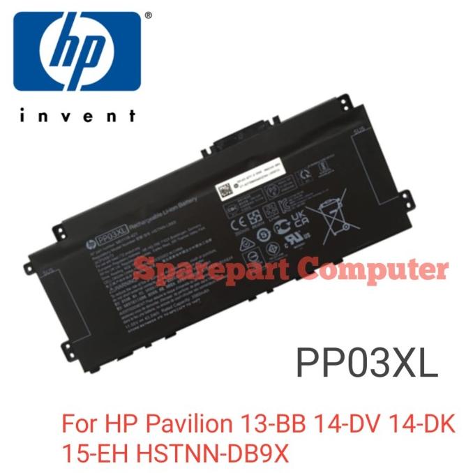 Jual Baterai PP03XL HP Pavilion X360 13-BB 14-DV 14M-DW 14-DK 15-EH0000 ...