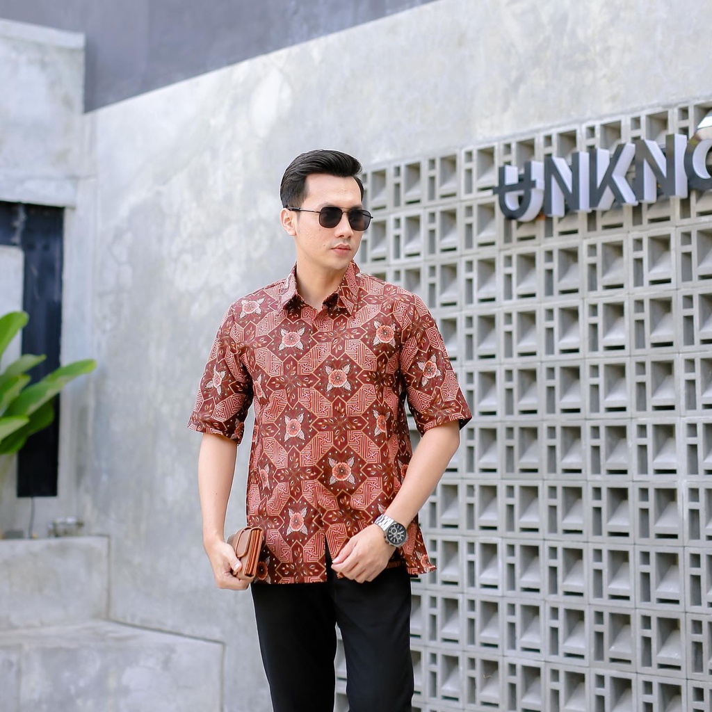 Jual Benang Raja Batik Couple Pria Wanita Motif Bunga Kotak | Shopee ...