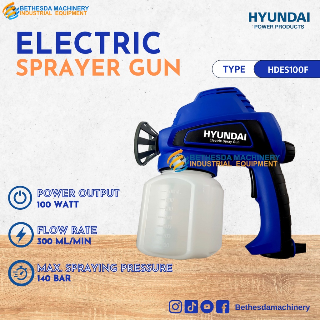 Jual Mesin cat Spray Gun Elektrik Portable HDES100F HYUNDAI 140 Bar ...