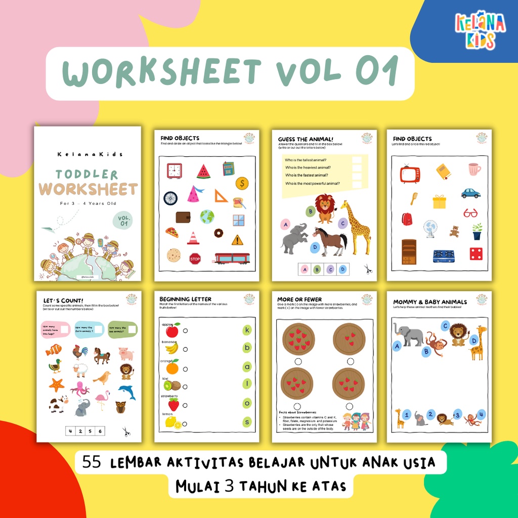 Jual Buku Printable Worksheet Bahasa Inggris 340 Lembar Kerja Calistung ...