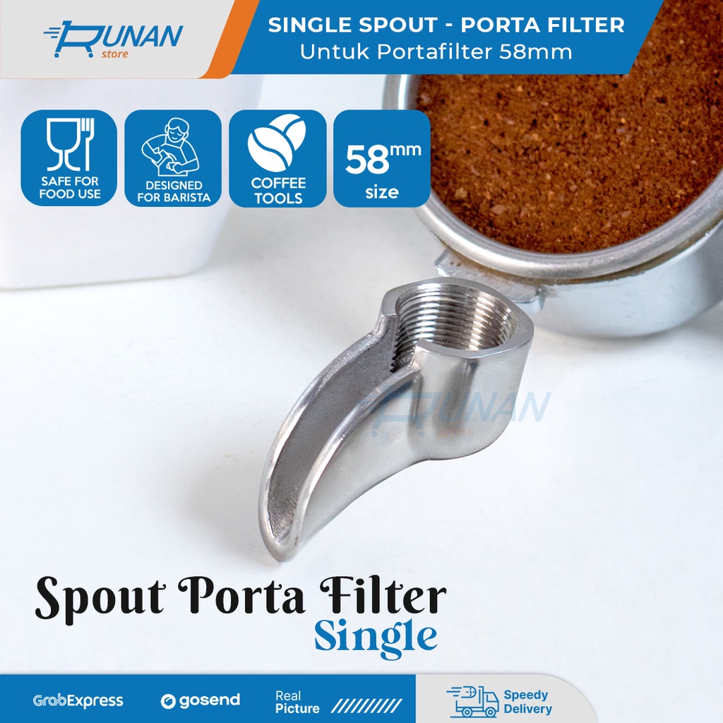 Jual Single Spout Portafilter 58mm Porta Filter Spout Splitter Mesin ...