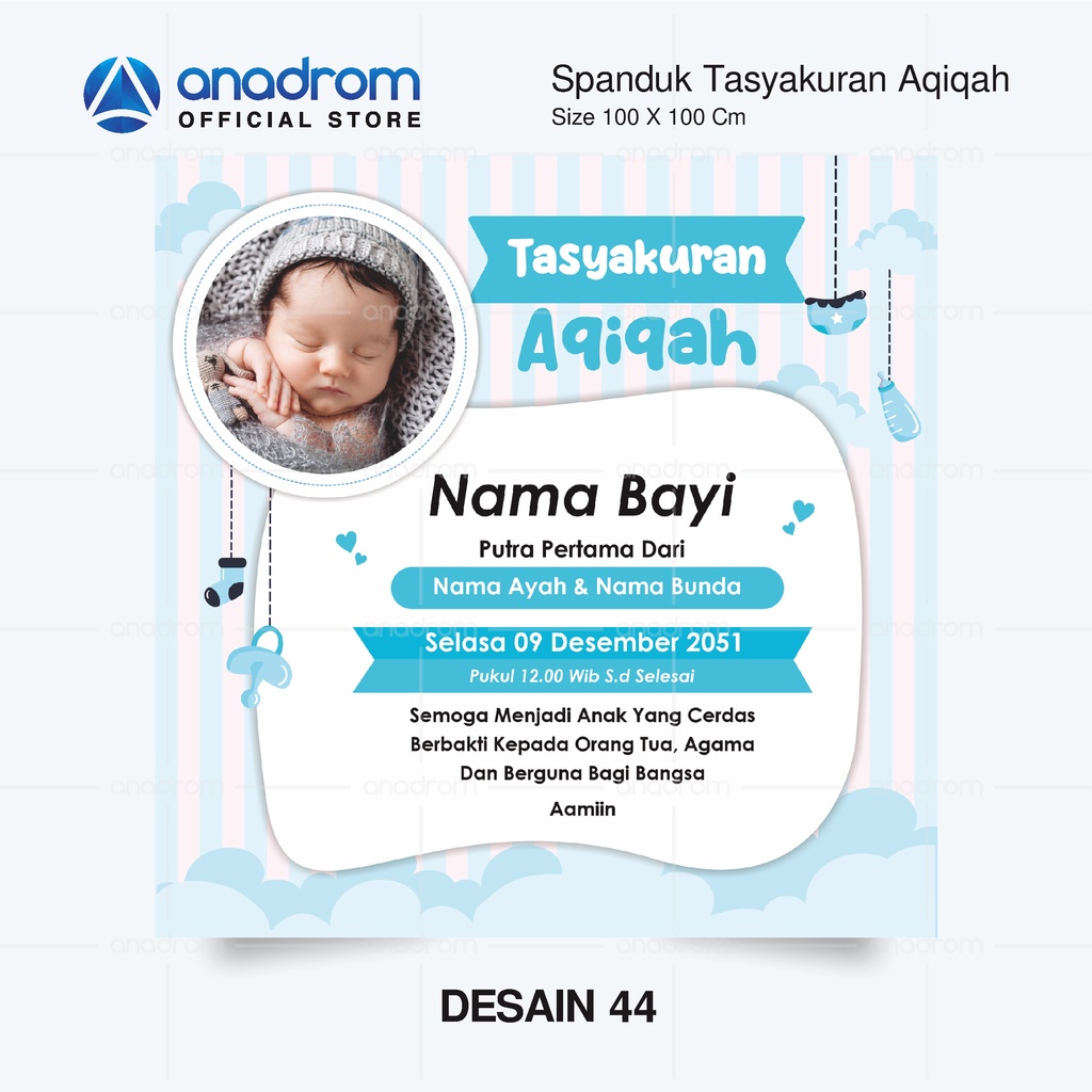 Jual Spanduk Tasyakuran Aqiqah Untuk Laki laki | Banner Aqiqah Custom ...