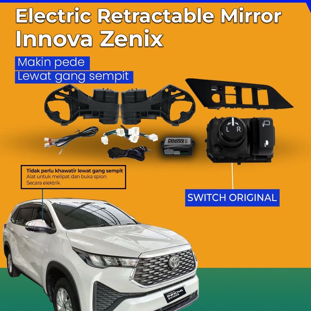 Jual Retract Innova ZENIX Switch Original + Modul / Spion Lipat Innova ...