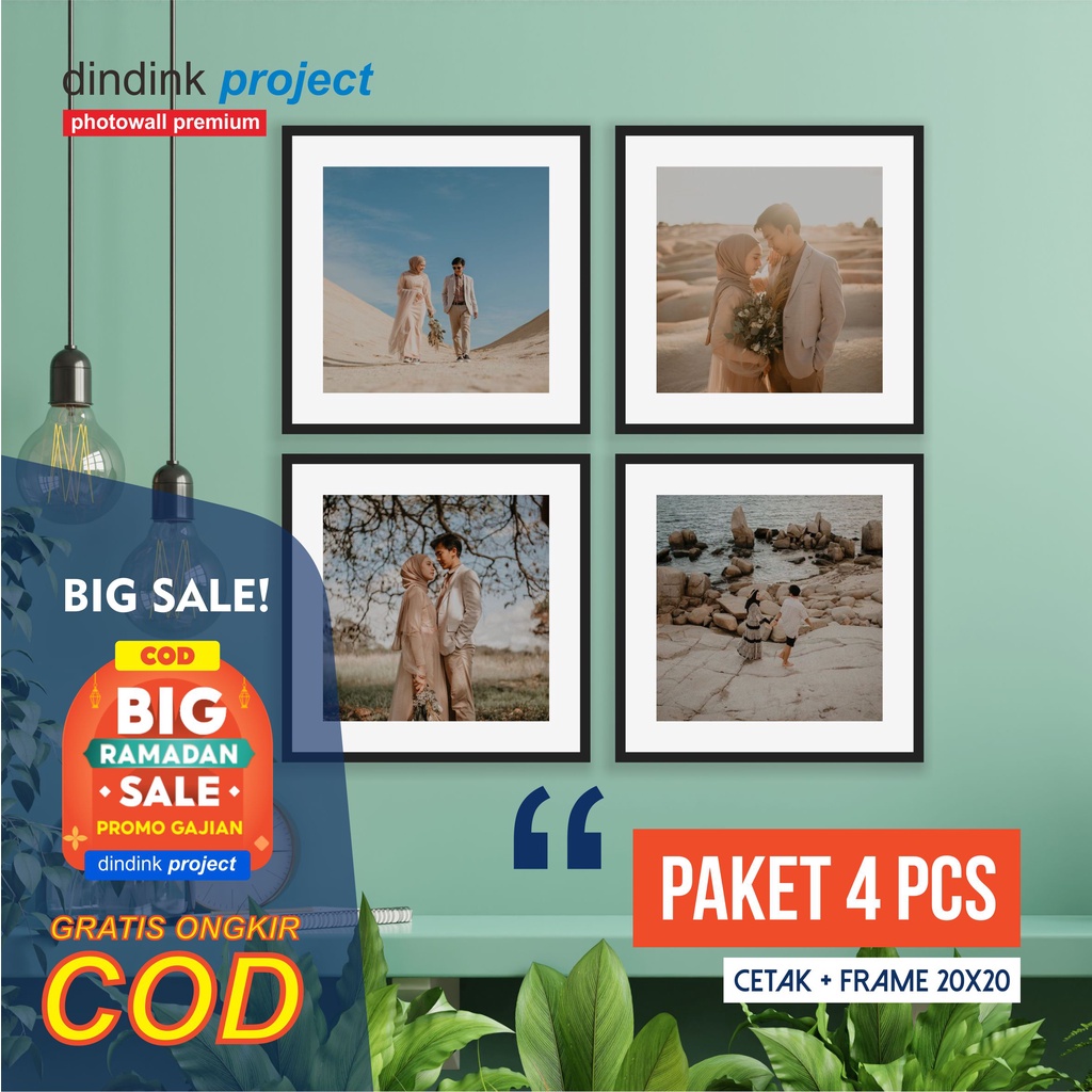 Jual Paket Cetak 4 Foto Exclusive Bingkai Foto Frame Tanpa Paku