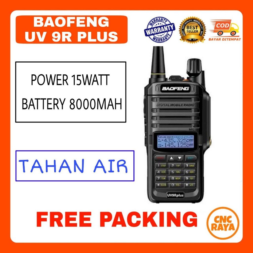Jual HT Bofeng UV-9r Plus Dual band VHF UHF (15watt) IP67 Garansi 1 Tahun Walkie Talkie ...