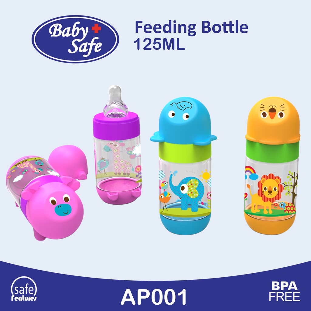 Jual Baby Safe Feeding Bottle 125ml AP001 / Botol Susu Lucu Unik | Shopee Indonesia