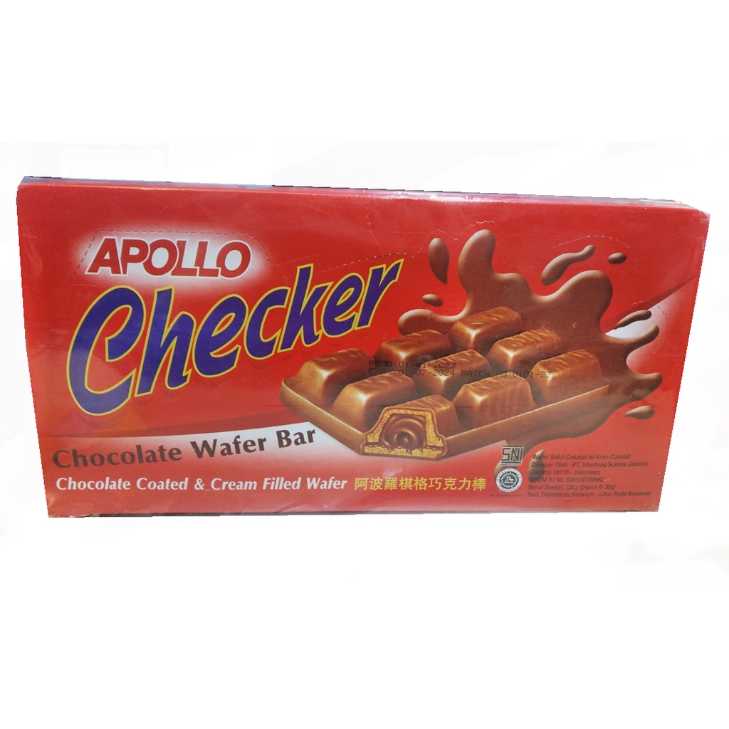 Jual APOLLO CHECKER CHOCOLATE WAFER BAR 720g | Shopee Indonesia