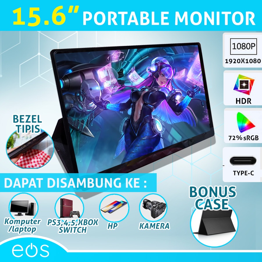 Jual Portable Monitor 15.6 Inch TOUCHSCREEN TYPE-C HDMI | FHD 1080p ...