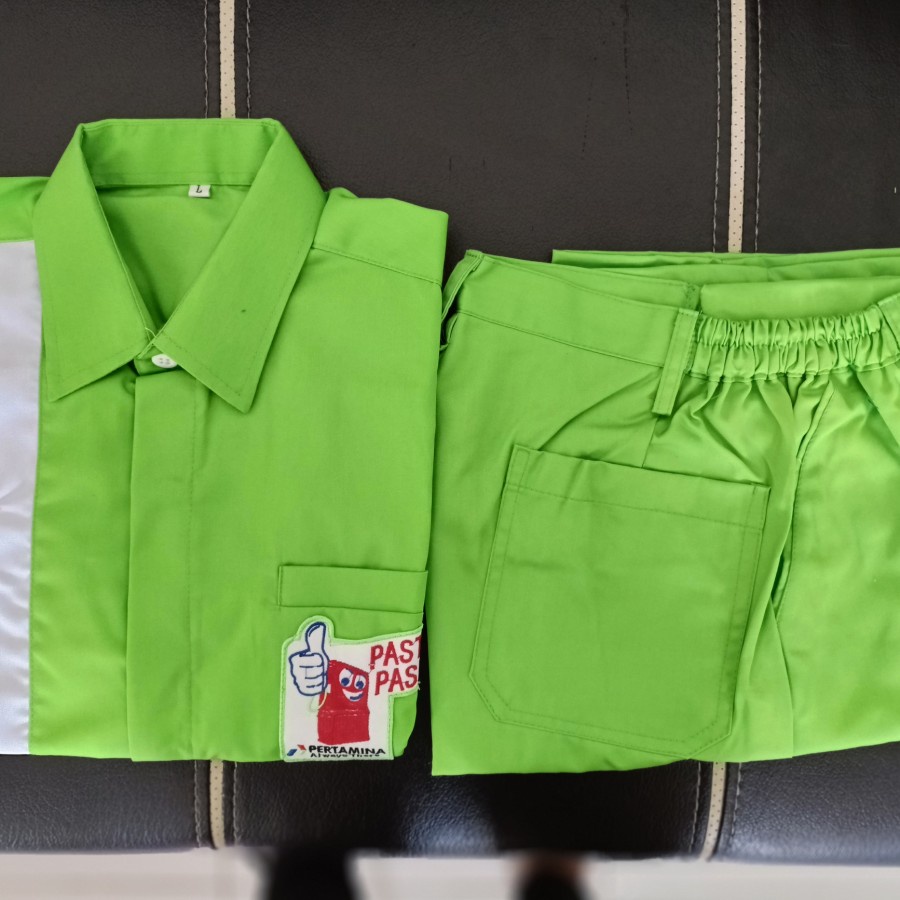 Jual Seragam OB SPBU pertamina warna hijau (seragam + Topi) | Shopee ...