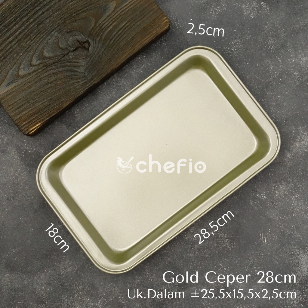 Jual Loyang Ceper Persegi Panjang Chefio 28cm /Nampan Baki / Loyang ...