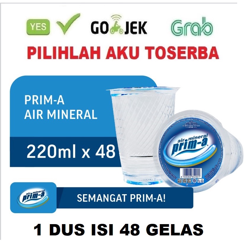 Jual Air Mineral Prima Prim-A Cup / Gelas 220 ml - (HARGA 1 DUS ISI 48 ...