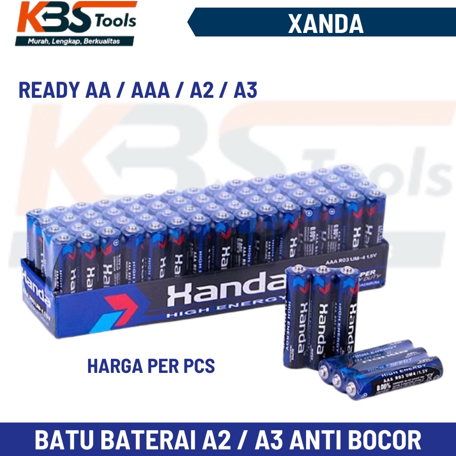 Jual Batu Baterai AA / AAA Murah - Battery A2 / A3 Anti Bocor XANDA ABC ...