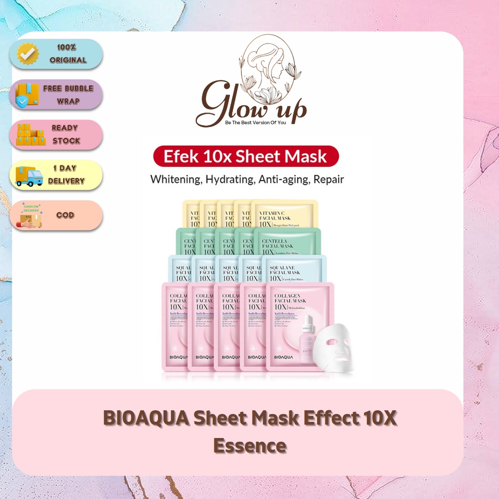 Jual BIOAQUA Sheet mask 10X The Effect masker wajah Whitening | BIOAQUA Sheet Mask Series 28ml ...