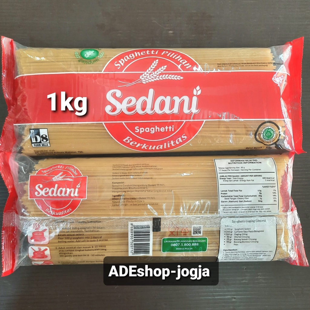 Jual spaghetti pipa sedani 1 kg pasta spageti | Shopee Indonesia