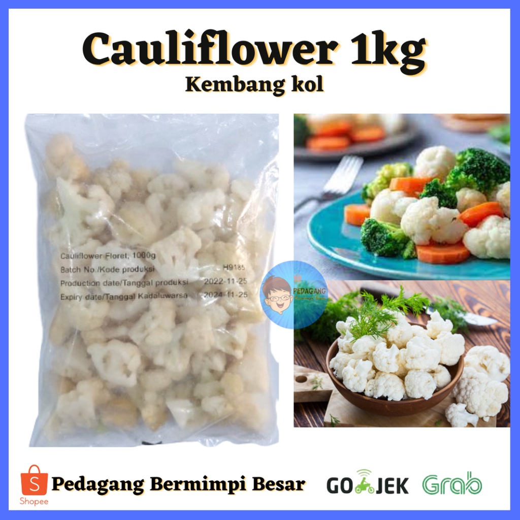 Jual Cauliflower 1kg/ Kembang Kol/ Bunga Kol/ Kol/ Kembang Kol Frozen ...