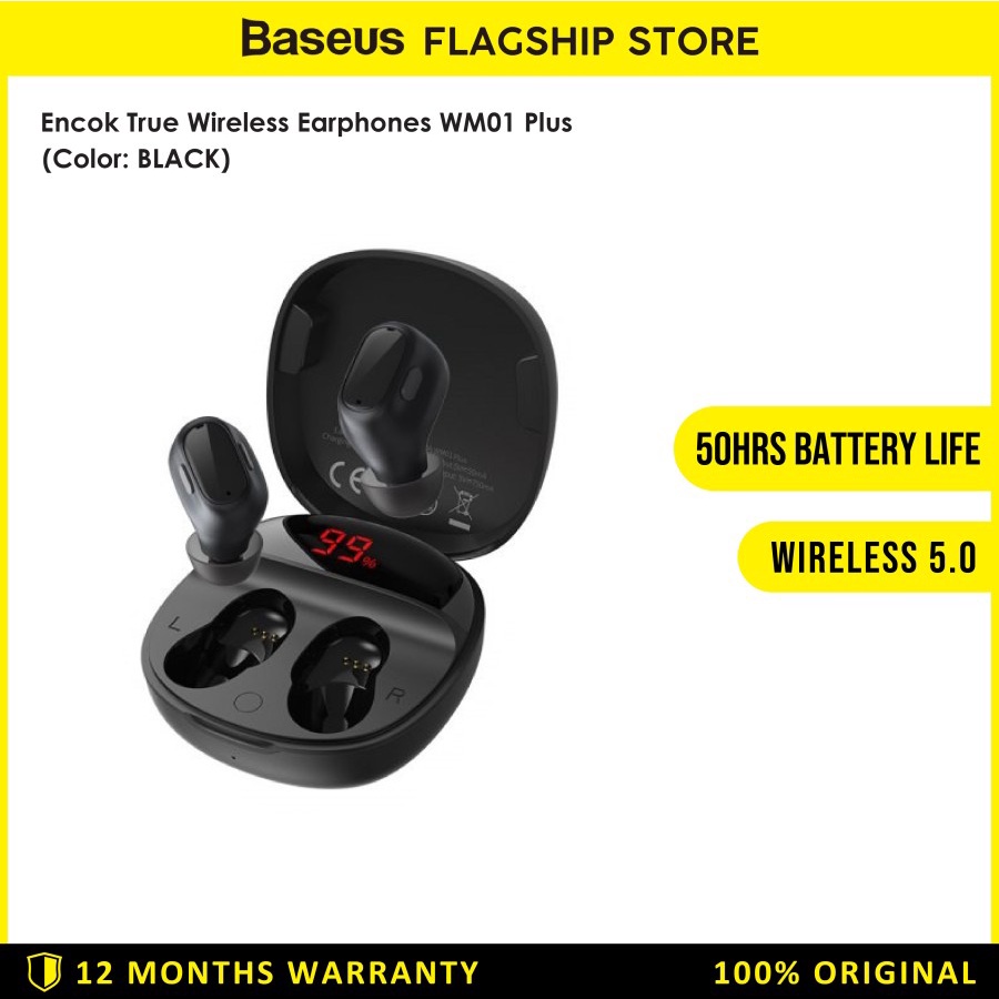 Jual BASEUS Encok True Wireless Earphones WM01 Plus - NGWM01P | Shopee ...