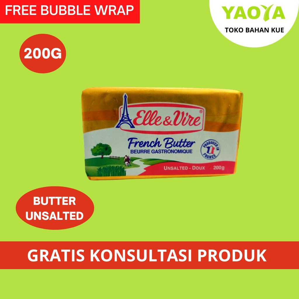 Jual ELLE & VIRE BUTTER UNSALTED 200G | Shopee Indonesia