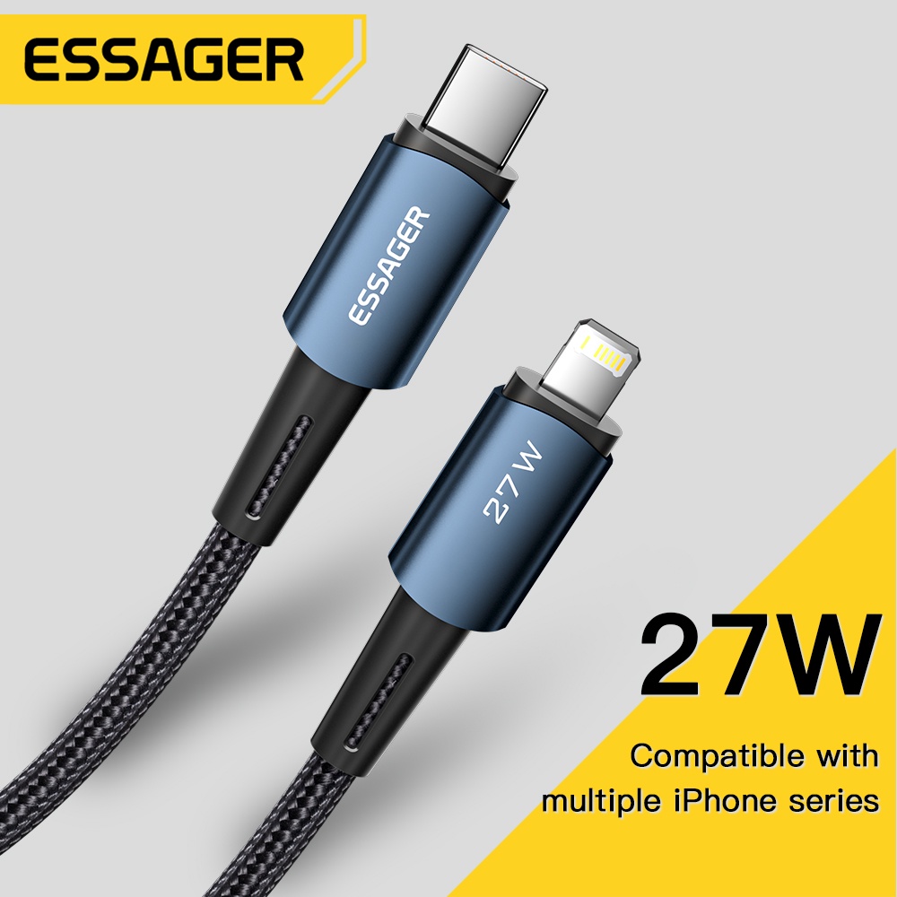Jual Essager Kabel Data Cable Fast Charge PD 27W Type C to lighting ...