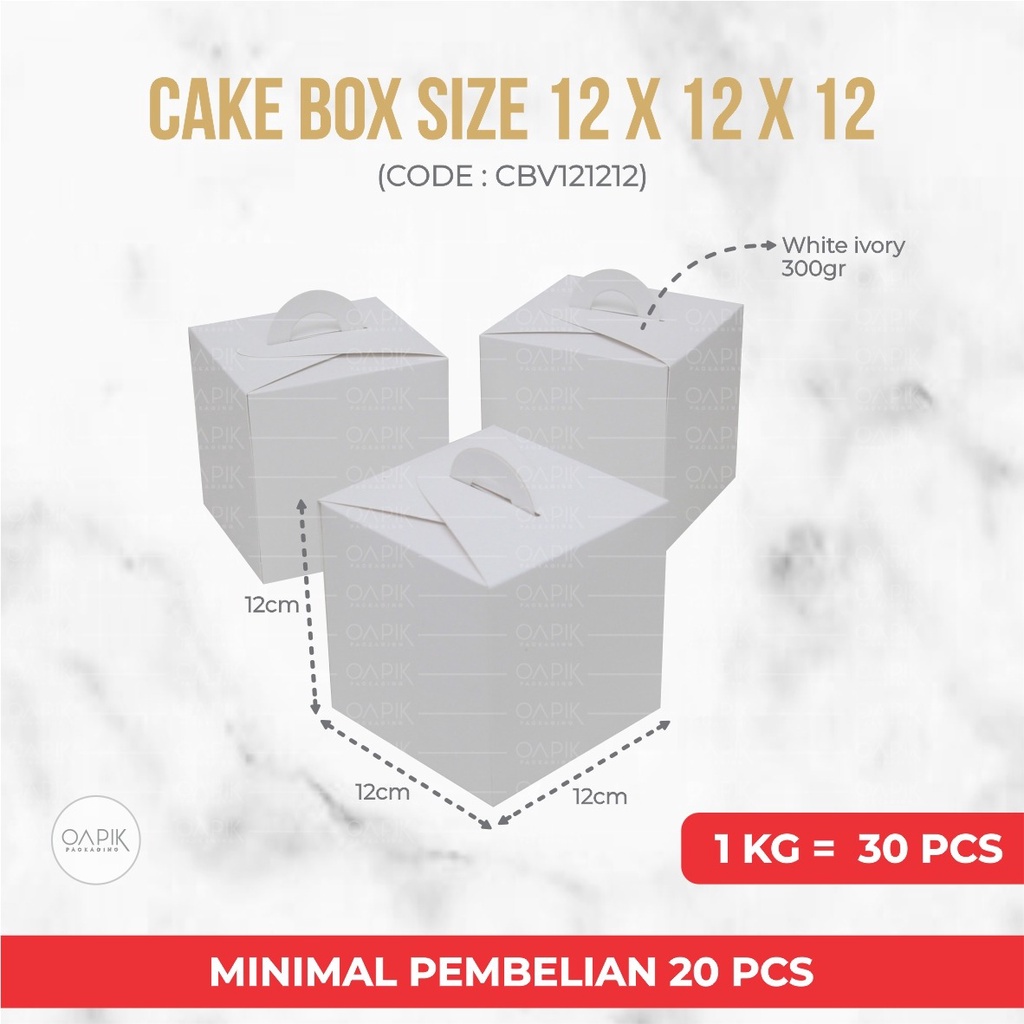 Jual Cake Box 12x12x12, Kemasan Kue, Kemasan Roti, Packaging Kue ...