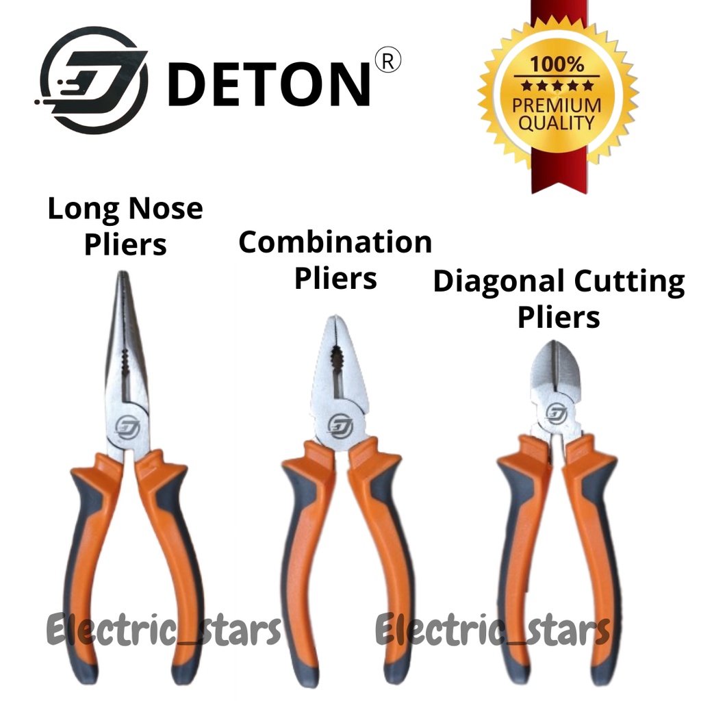 Jual Tang Lancip / Tang Kombinasi / Tang Potong DETON long nose pliers ...