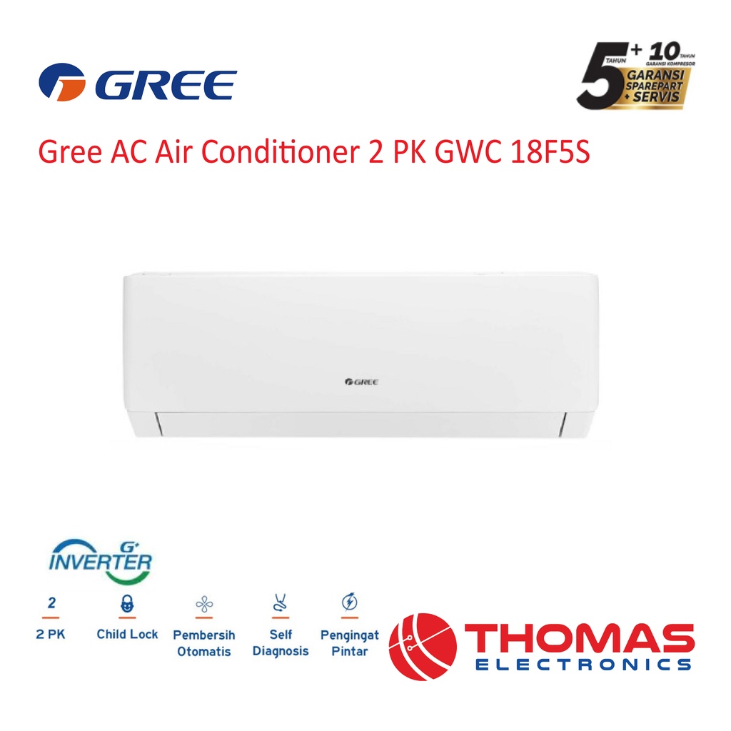 Jual Gree AC Air Conditioner Inverter 2 PK GWC 18F5S GWC 18 F5S Garansi ...