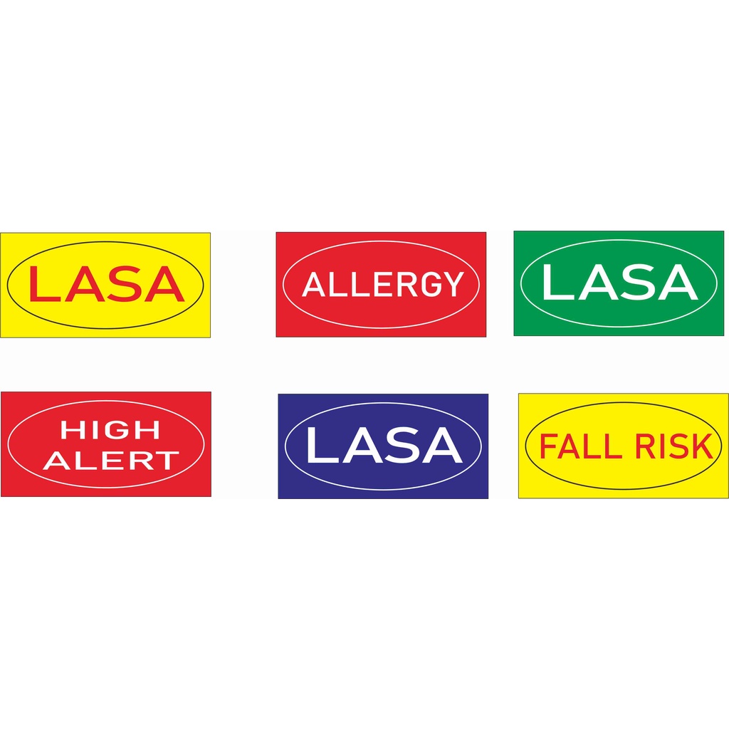 Jual Stiker Lasa, High Alert, Fall Risk, Allergy 4x2 cm Per Biji ...