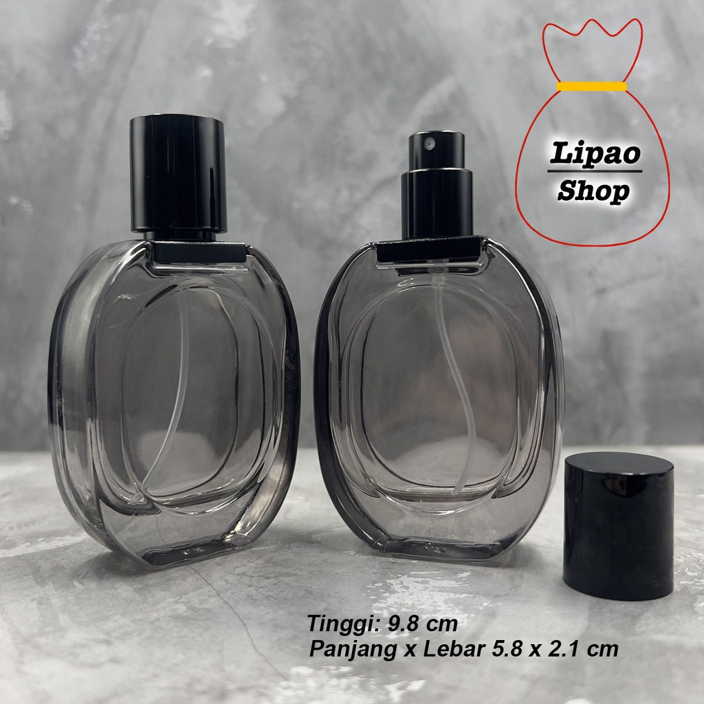 Jual Botol Parfum 30ml Spray Kaca Hitam Transparan Oval Tebal Refill ...