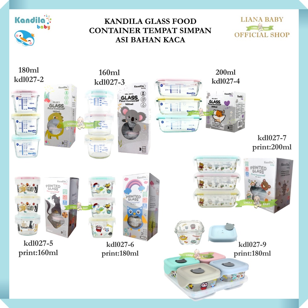 Jual MAK319 KANDILA GLASS FOOD CONTAINER TEMPAT SIMPAN ASI KACA kdl027 ...