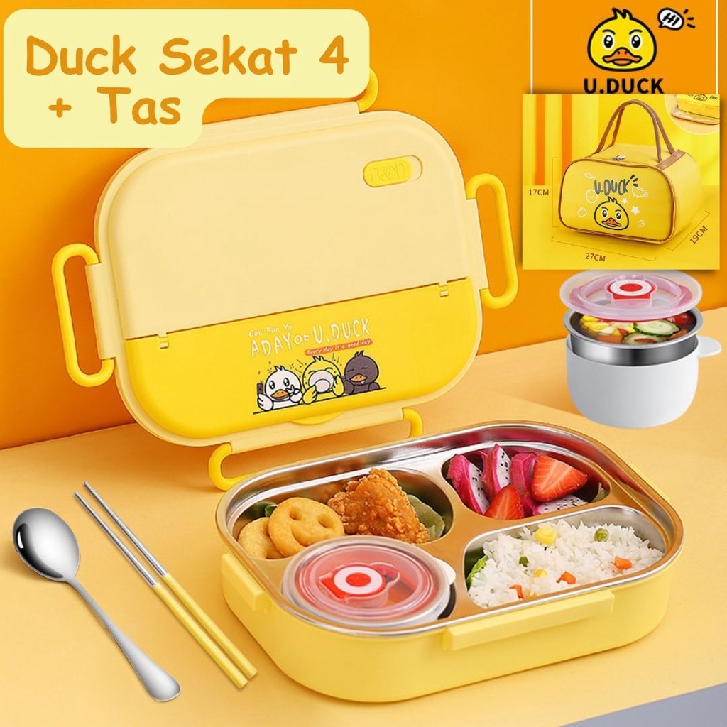 Jual Set Alat Makan Anak Stainless / Kotak Makan Stainless Anak / Lunch ...