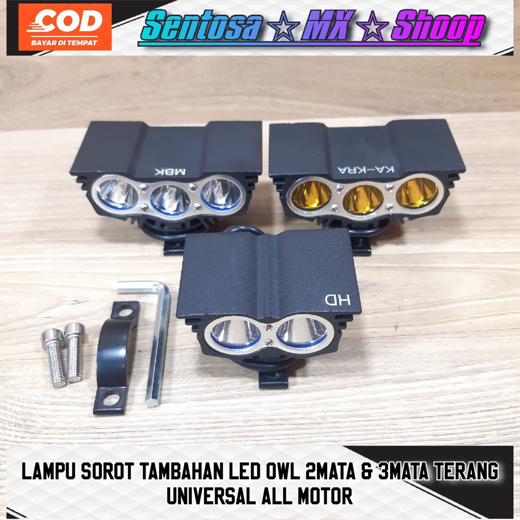 Jual LAMPU SOROT LED VARIASI TAMBAHAN STANG 2 MATA & 3 MATA ELANG ( CRF KLX 150L WR155 ...
