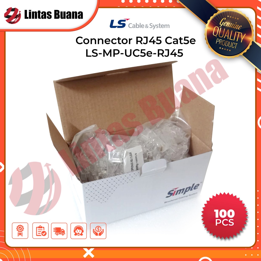 Jual LS Connector RJ45 Cat5e Transparan konektor LS-MP-UC5e-RJ45 isi ...