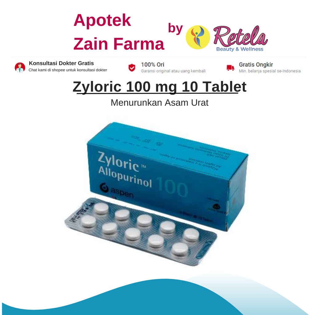 Jual ZYLORIC 100MG 1 STRIP 10 TABLET | Shopee Indonesia