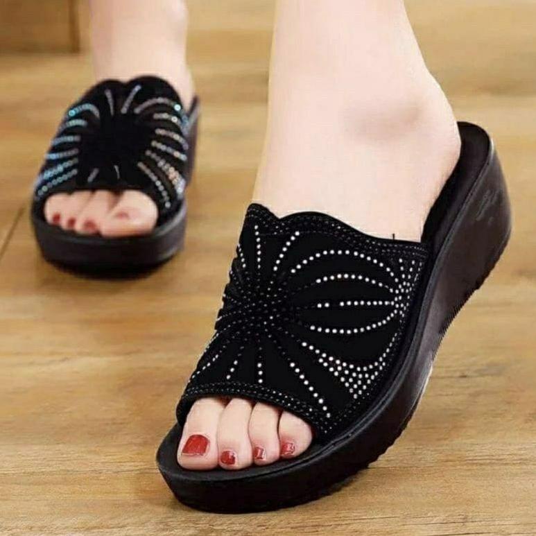 Jual SIAP KIRIM Inble Sandal Wanita Selop Wedges Calbi Original Motiv ...