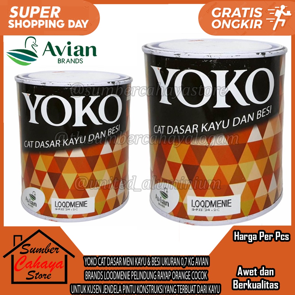 Jual CAT DASAR MENI KAYU & BESI AVIAN BRANDS YOKO UKURAN 0,7 KG Kilo ...