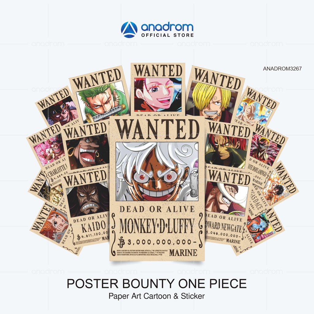 Jual Poster Bounty One Piece I Size A5 & A4 I Anadrom 3267 | Shopee ...
